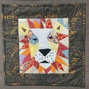 Lion Quilt Block Pattern – 13" Foundation Paper Piecing, Beginner ...