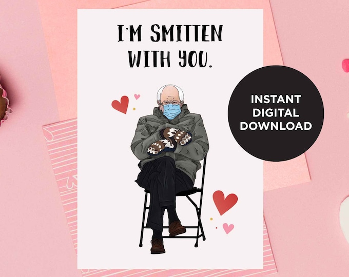 I'm Smitten With You - Bernie With Mittens Valentine's Day Card ...
