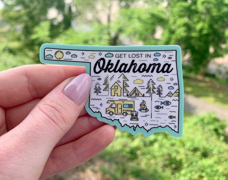 Get Lost in Oklahoma Sticker State Stickers | Etsy