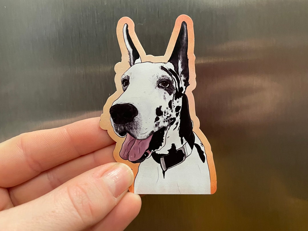Great Dane MAGNET - Harlequin Black & White Great Dane Dog Magnet - Etsy