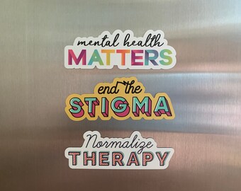 Mental Health Stickers 3-pack Normalize Therapy End the | Etsy