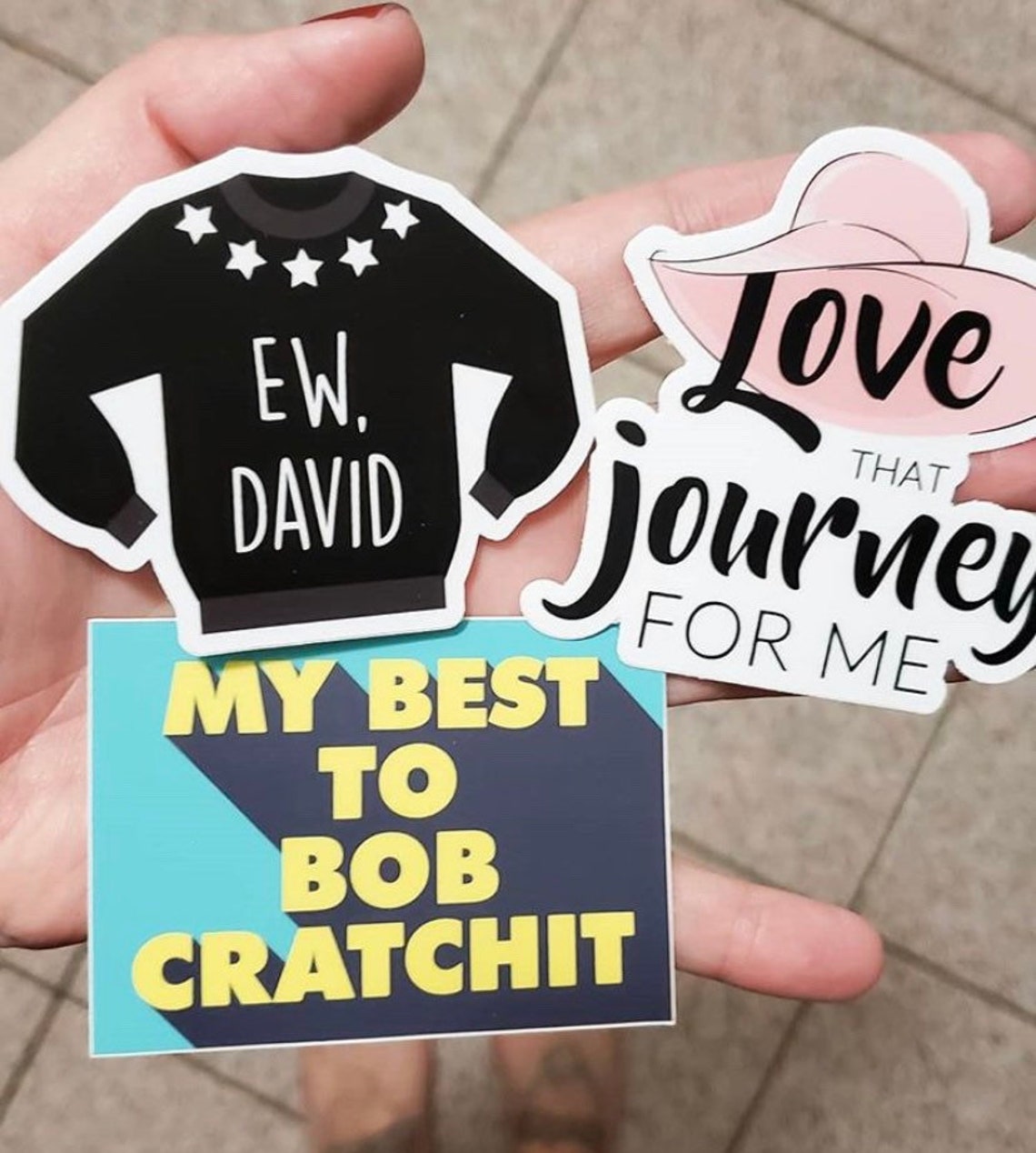 6-pack Sticker Bundle (ew, David Sweater, Love That Journey for Me, Yay ...