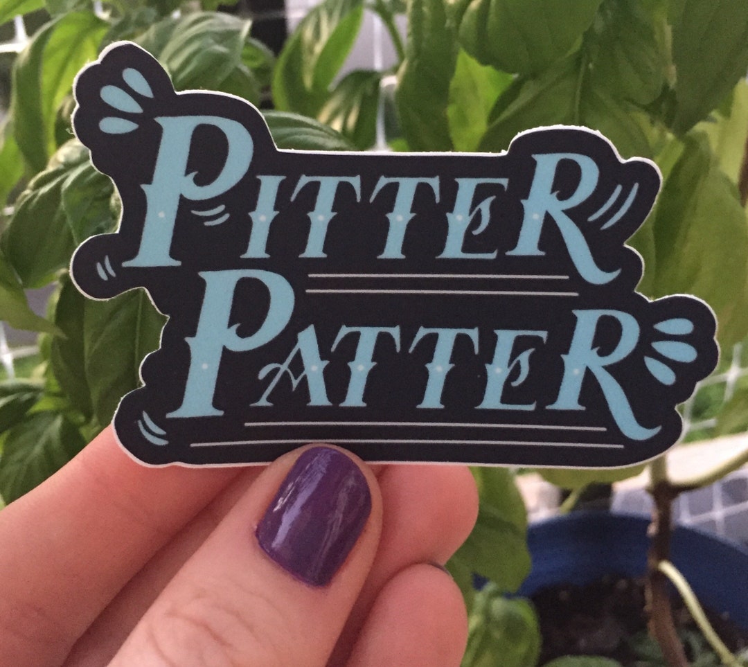 Pitter Patter Blue Typography Sticker - Etsy