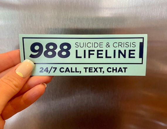 LARGE New 988 Suicide & Crisis Lifeline MAGNET 5 X 1.49 - Etsy