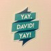 Yay, David! Yay! Sticker - Etsy