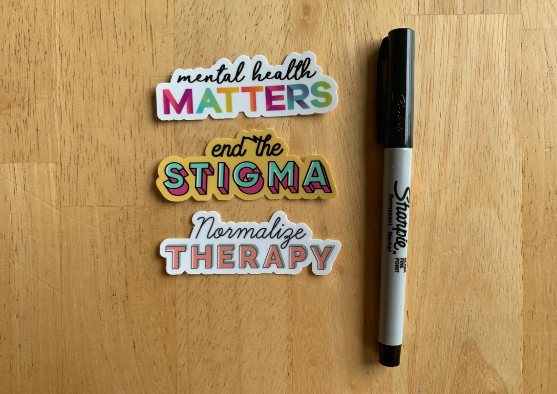 Mental Health Stickers 5-Pack Normalize Therapy End the | Etsy