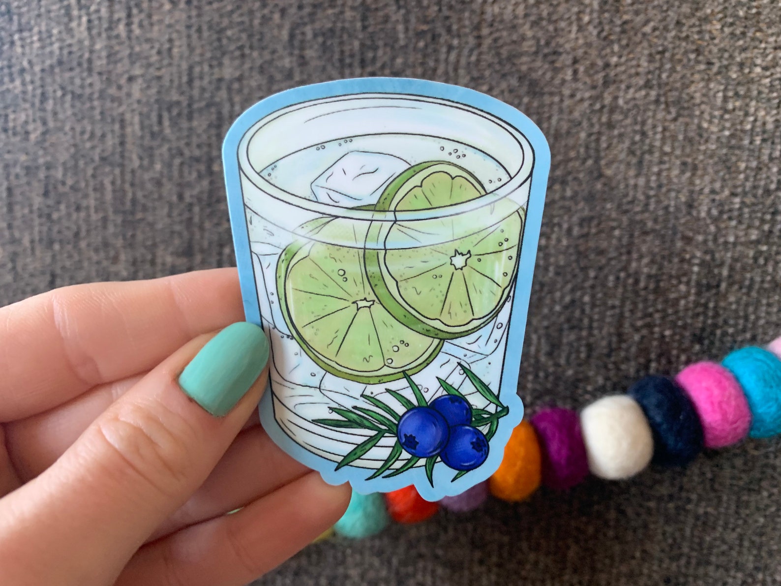 Gin & Tonic STICKER Original Procreate Drawing on Waterproof - Etsy