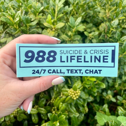 LARGE New 988 Suicide & Crisis Lifeline STICKER 5 X 1.49 - Etsy