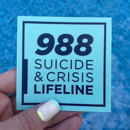 LARGE New 988 Suicide & Crisis Lifeline STICKER 5 X 1.49 - Etsy