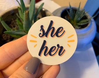 They/them Pronoun Sticker 2 Diameter Vinyl | Etsy