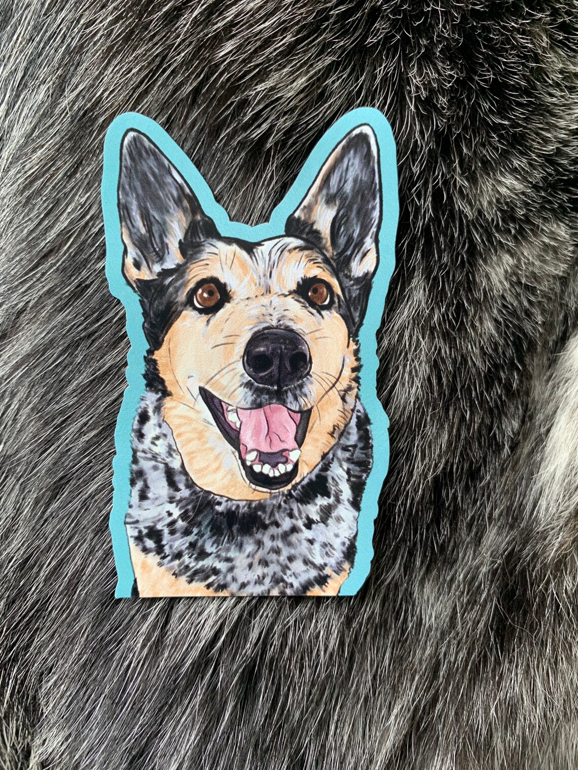 Blue Heeler Sticker Australian Cattle Dog Illustrated Vinyl | Etsy