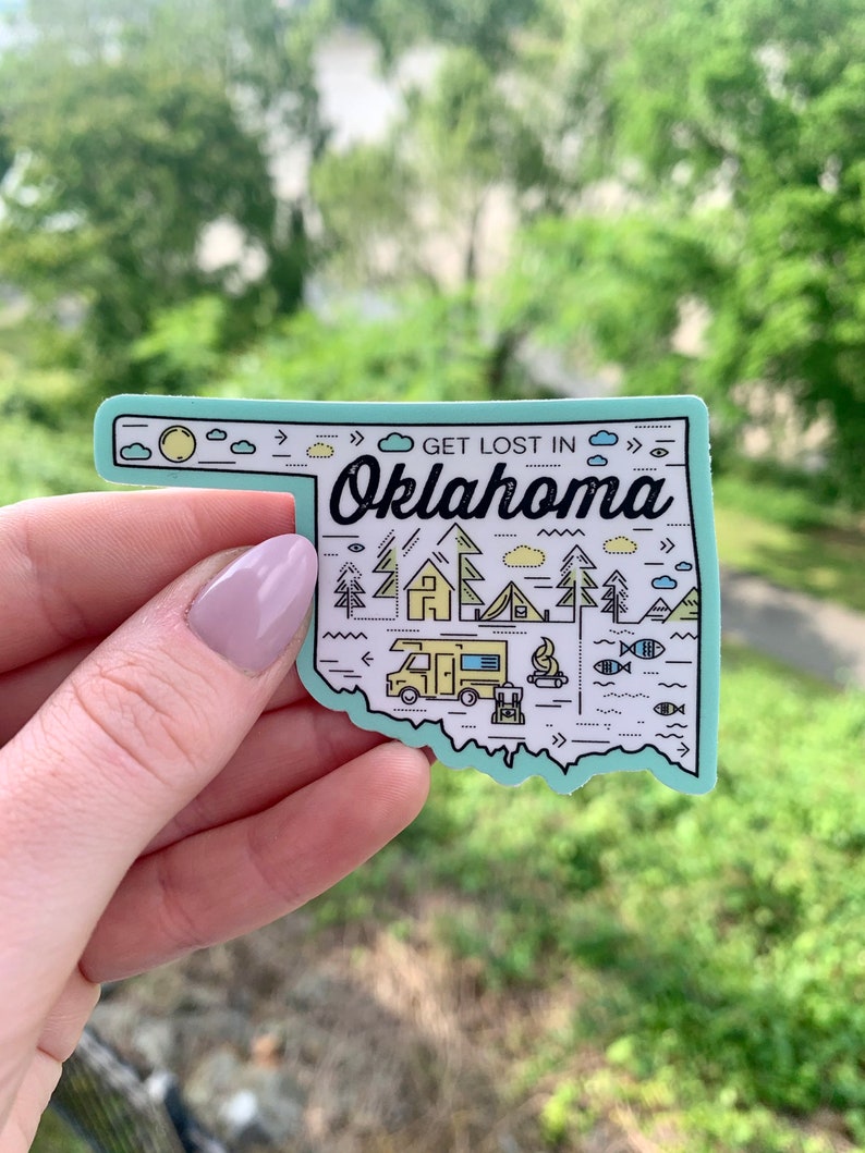 Get Lost in Oklahoma Sticker State Stickers | Etsy