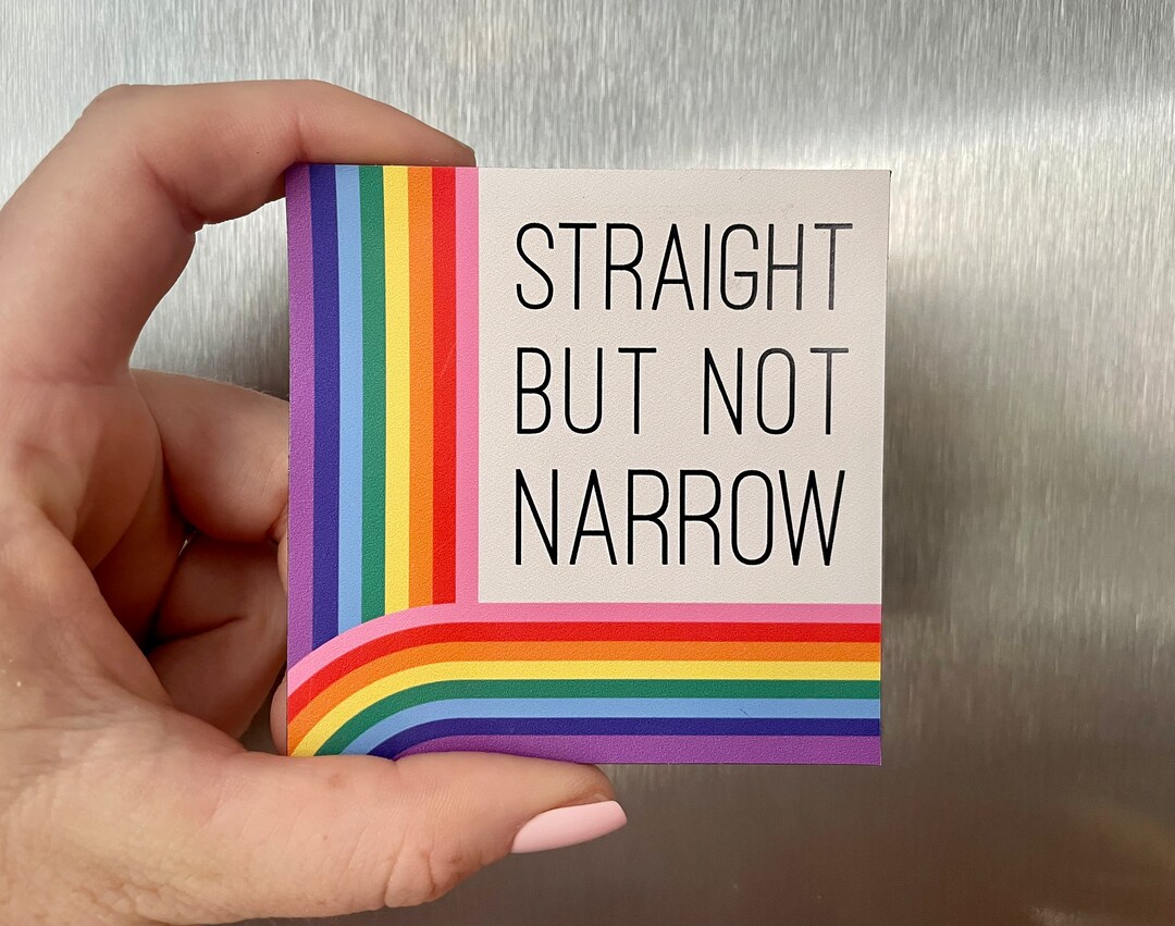 Straight but Not Narrow MAGNET | Ally Pride Thin Magnet- 3" X 3" - Etsy