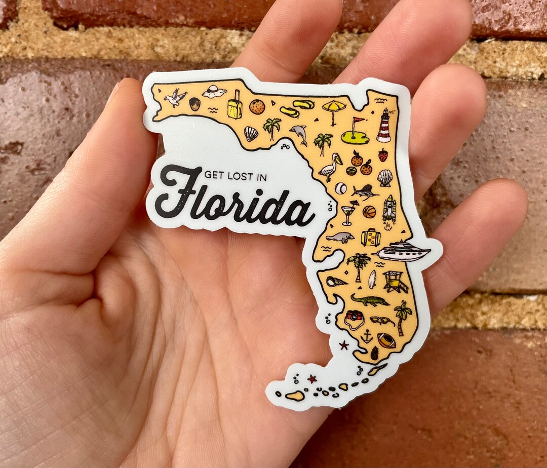 Get Lost in Florida STICKER - State Stickers - Etsy