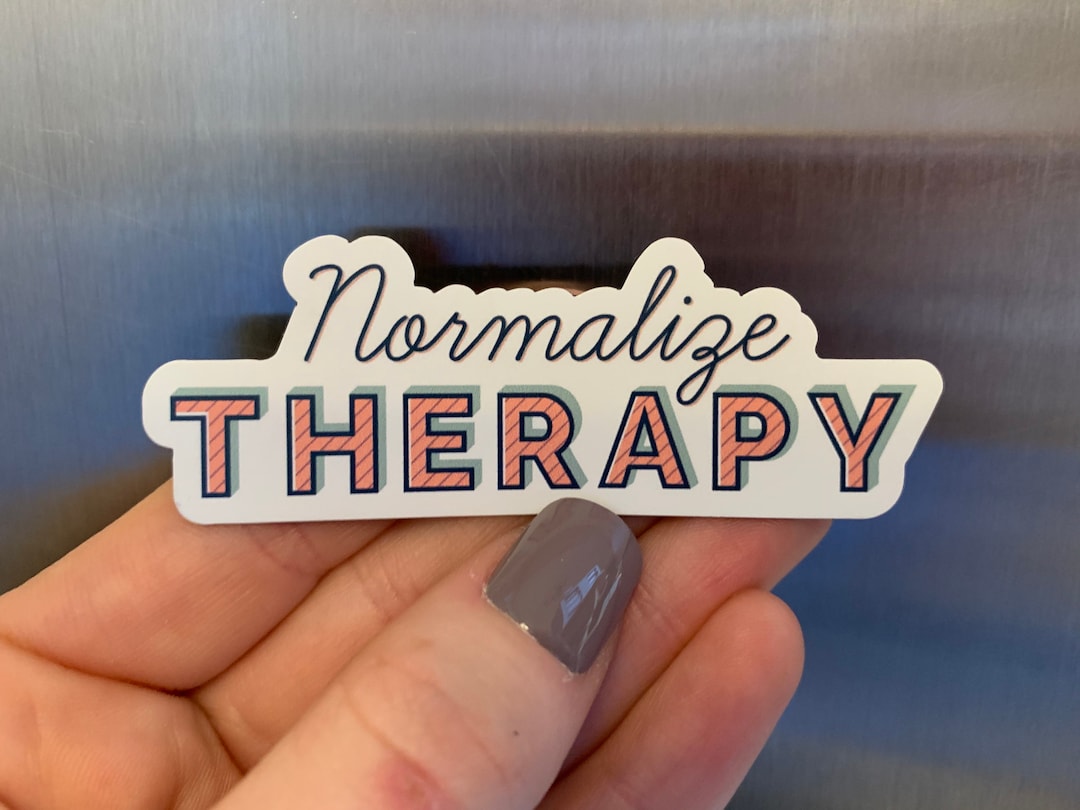 Normalize Therapy Magnet | 3" X 1.06" | Mental Health Awareness Magnet ...