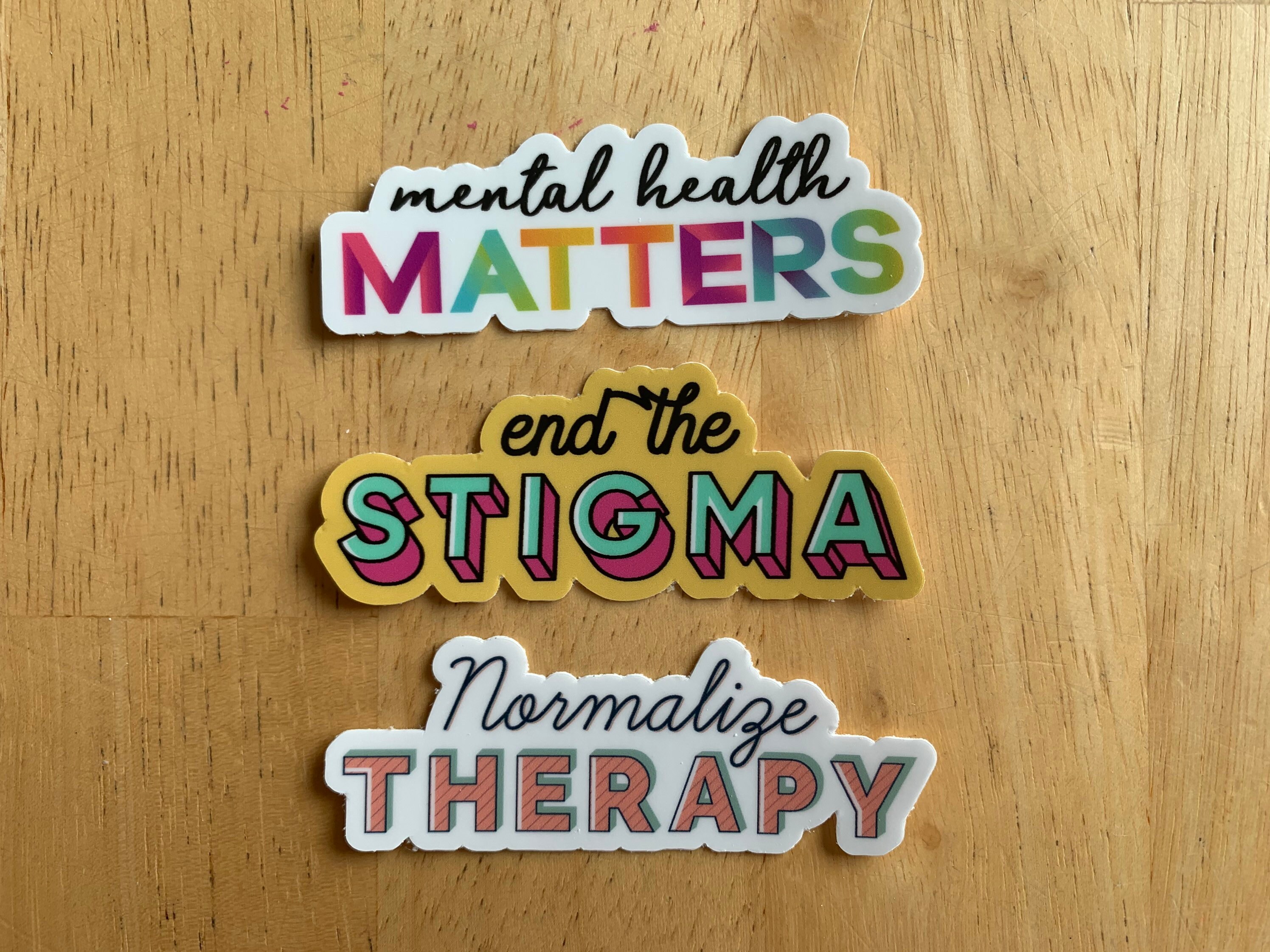 Mental Health Stickers 3-pack Normalize Therapy End the | Etsy