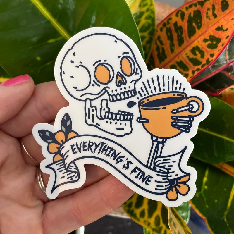 Coffee Skull Stickers - Etsy