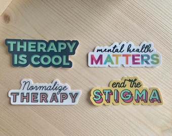 Mental Health Stickers 3-pack Normalize Therapy End the | Etsy