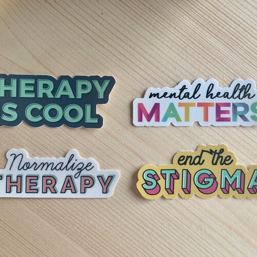 Mental Health Stickers 4-pack Normalize Therapy End the - Etsy