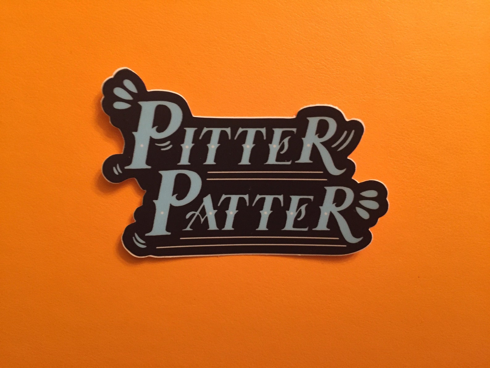 Pitter Patter Blue Typography Sticker - Etsy