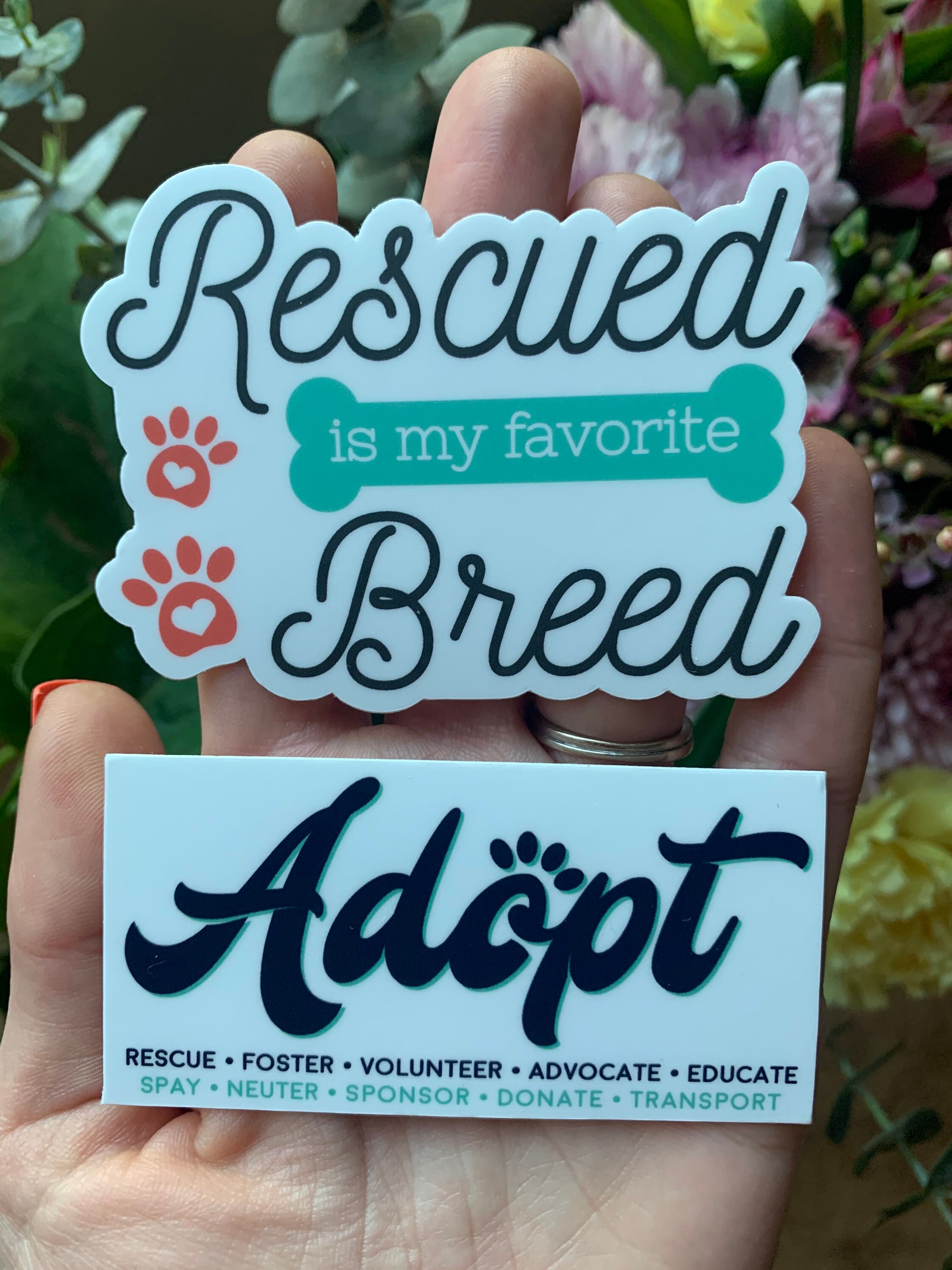 STICKER Bundle Adopt & Rescued is my Favorite Breed Magnets | Etsy