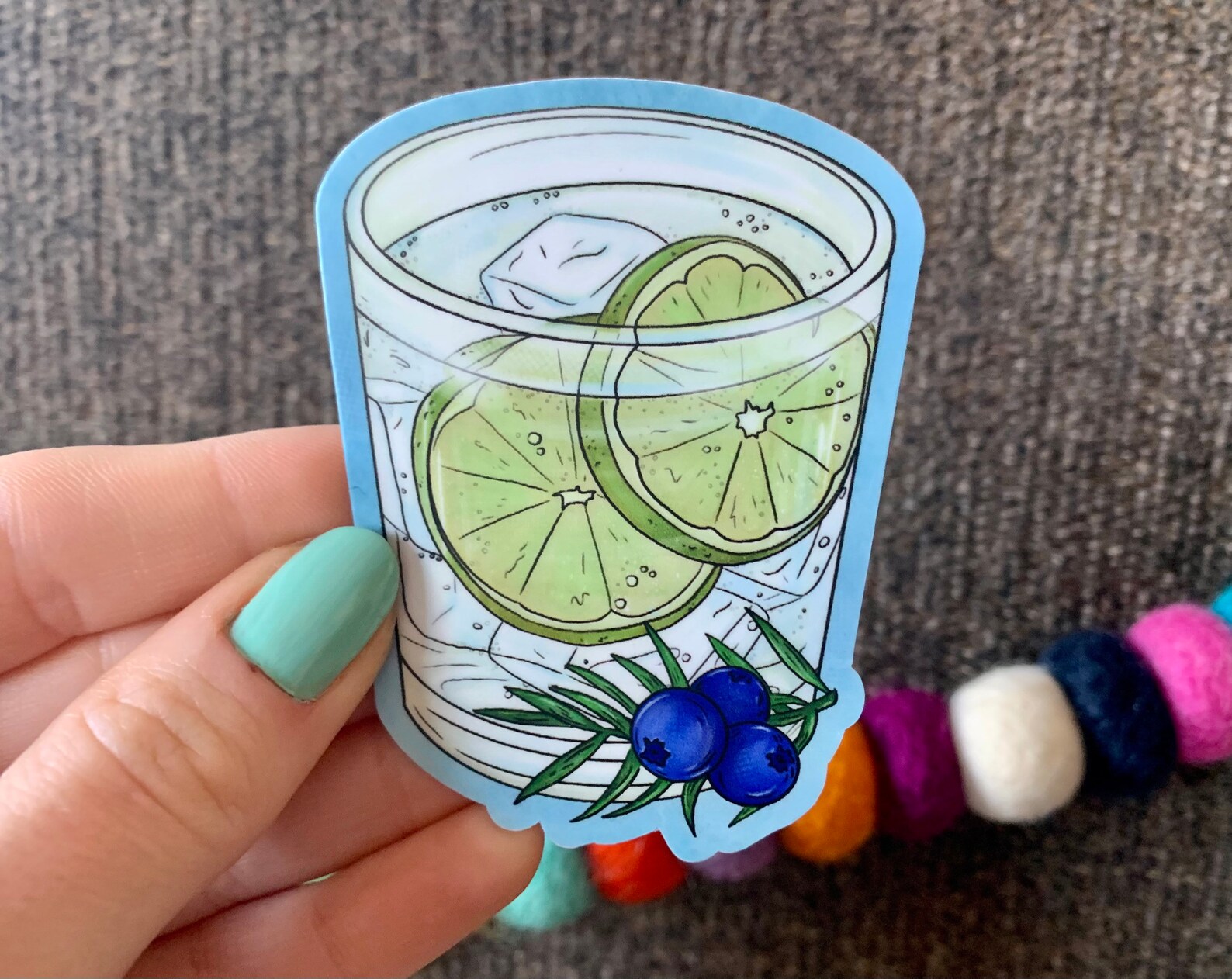 Gin & Tonic STICKER Original Procreate Drawing on Waterproof - Etsy