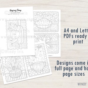 Keeping Cozy Winter Coloring Pages PDF, Mini Coloring Book, Winter ...