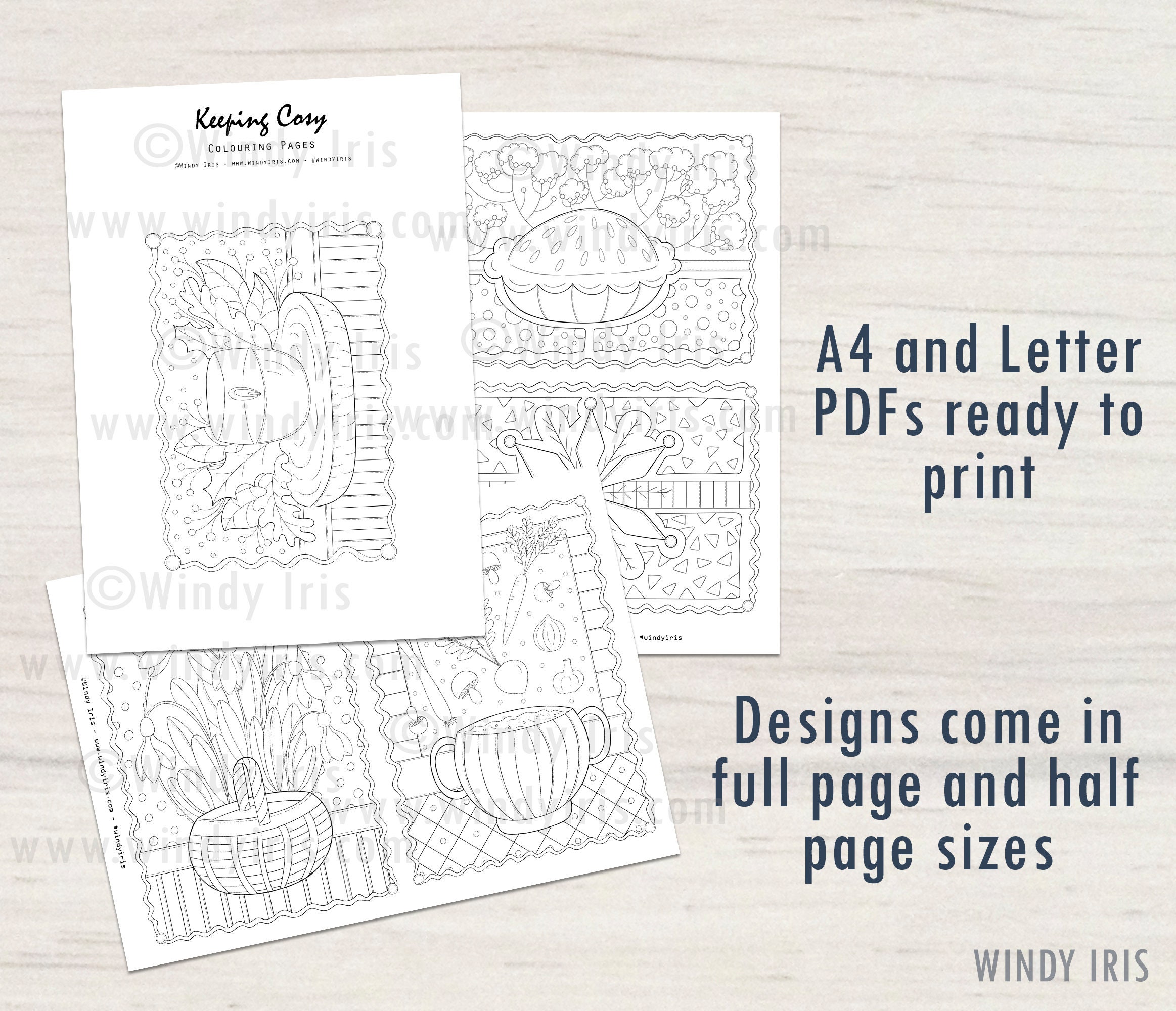 Keeping Cozy Winter Coloring Pages PDF Mini Coloring Book - Etsy