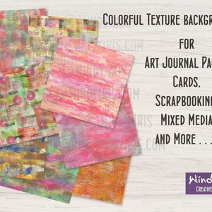 Warm Textures Printable Paper Pack of 8x Colorful Papers 6x6 Inch and ...