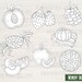 Fruit Digital Stamp Set of 8 Black and White Focal Points for Your ...