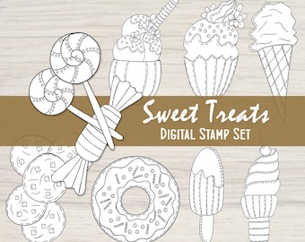 Fruit Digital Stamp Set of 8 Black and White Focal Points for Your ...