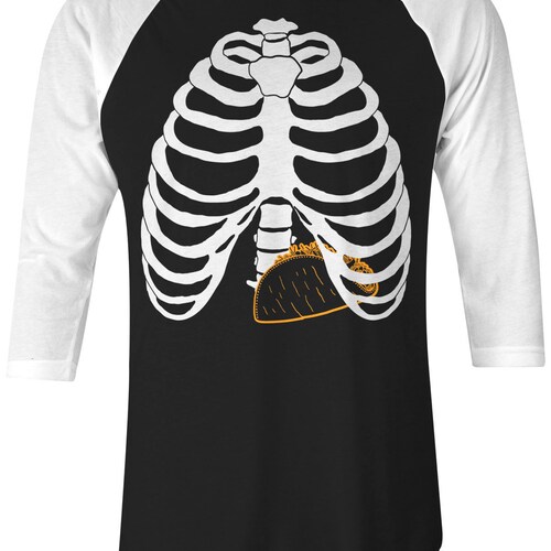 Skeleton Rib Cage Halloween Costume Unisex Adult Raglan - Etsy