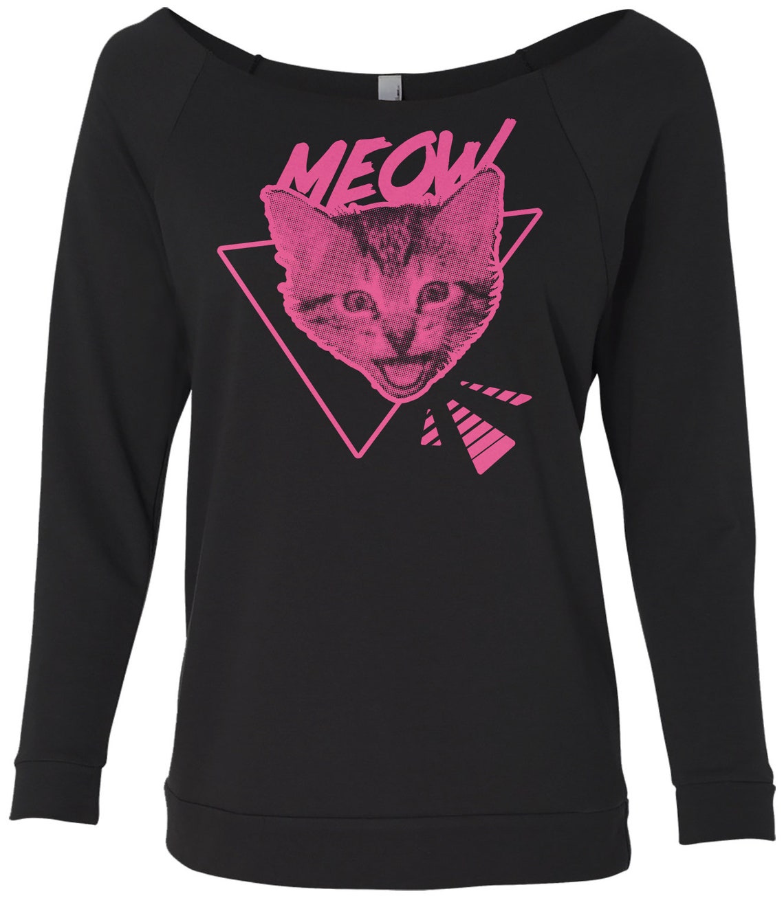 80's Neon Cat Funny 1980s Cat Lover Women's Long - Etsy