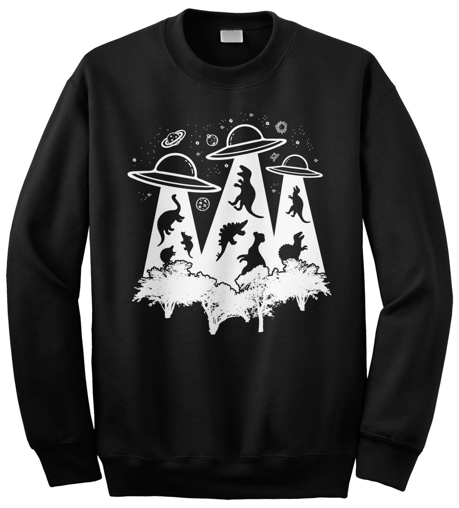 Dinosaur Alien Abduction Unisex Adult Crew Neck Sweatshirt or - Etsy
