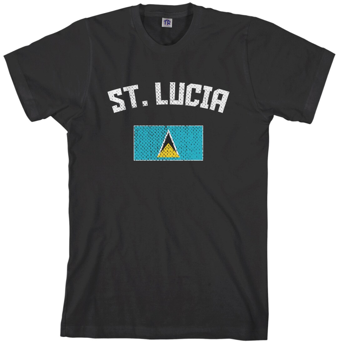 St. Lucia Flag Men's T-shirt Lucian Caribbean Sea Castries - Etsy UK