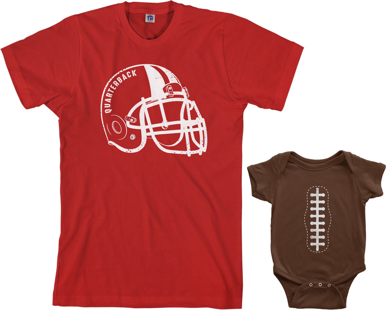 Quarterback Helmet and Football Men's T-shirt and Infant Bodysuit Dad ...