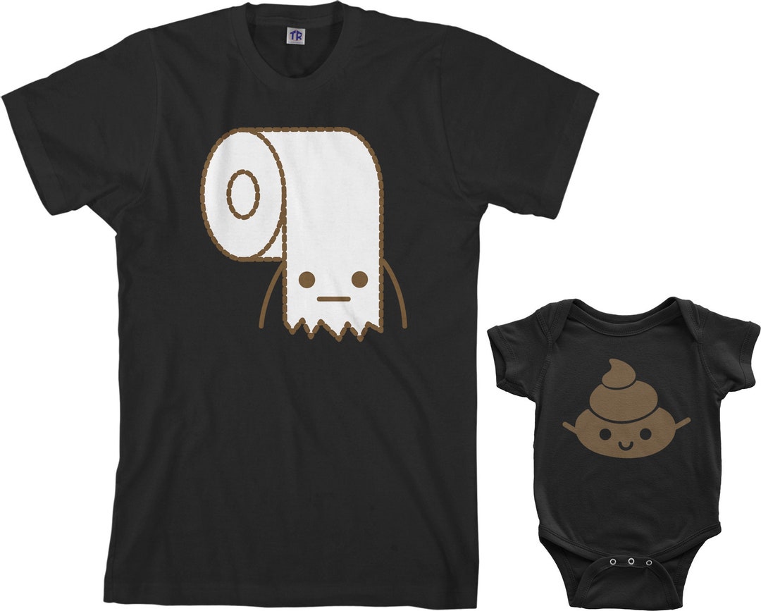Toilet Paper & Poop Men's T-shirt and Infant Bodysuit Dad and Baby ...