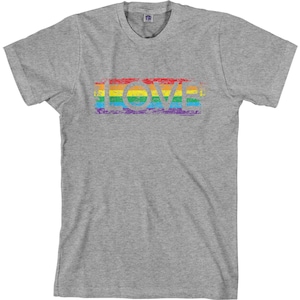Gay Pride Rainbow Love Men's T-shirt Proud LGBT Parade Lesbian Bisexual ...