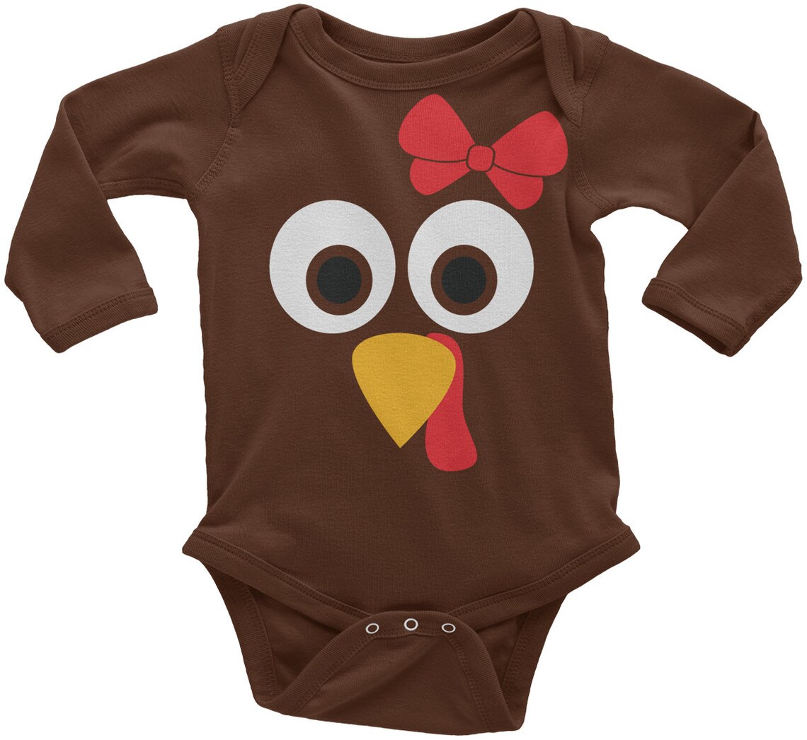 Thanksgiving Turkey Face Girls' Baby Infant Bodysuit - Etsy