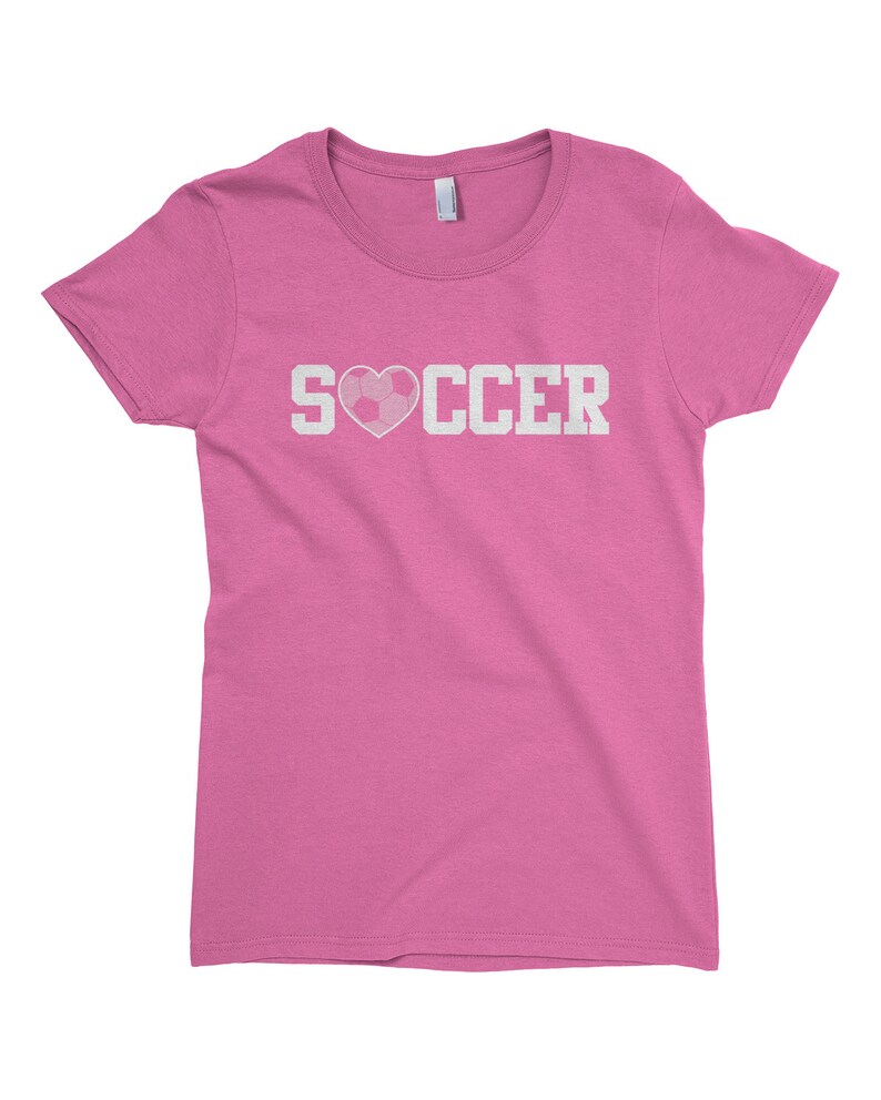 Soccer With Heart - Children's Youth Girls' Fitted T-shirt - Etsy
