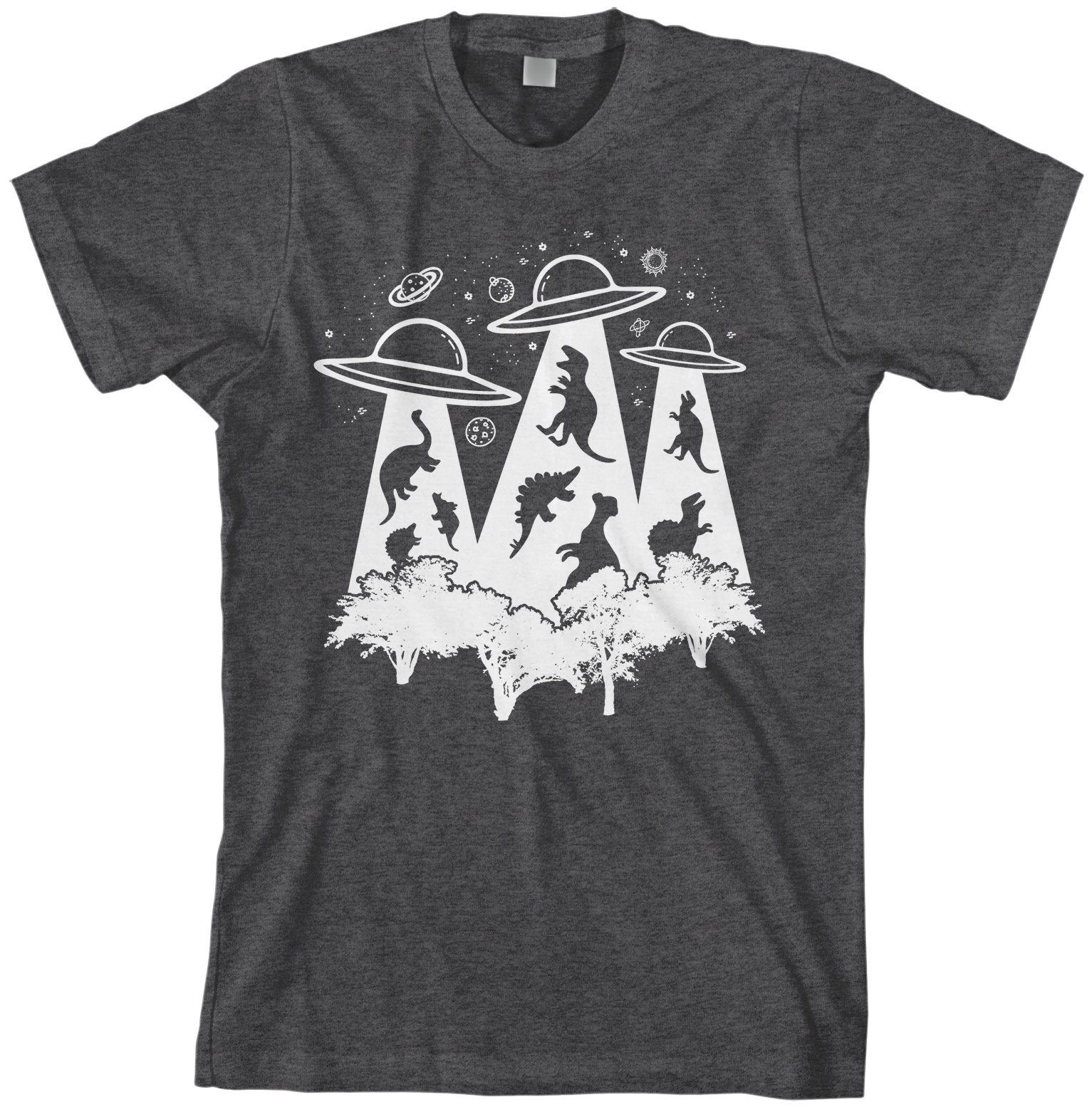 Dinosaur Alien Abduction Men's Long Sleeve T-shirt Short - Etsy