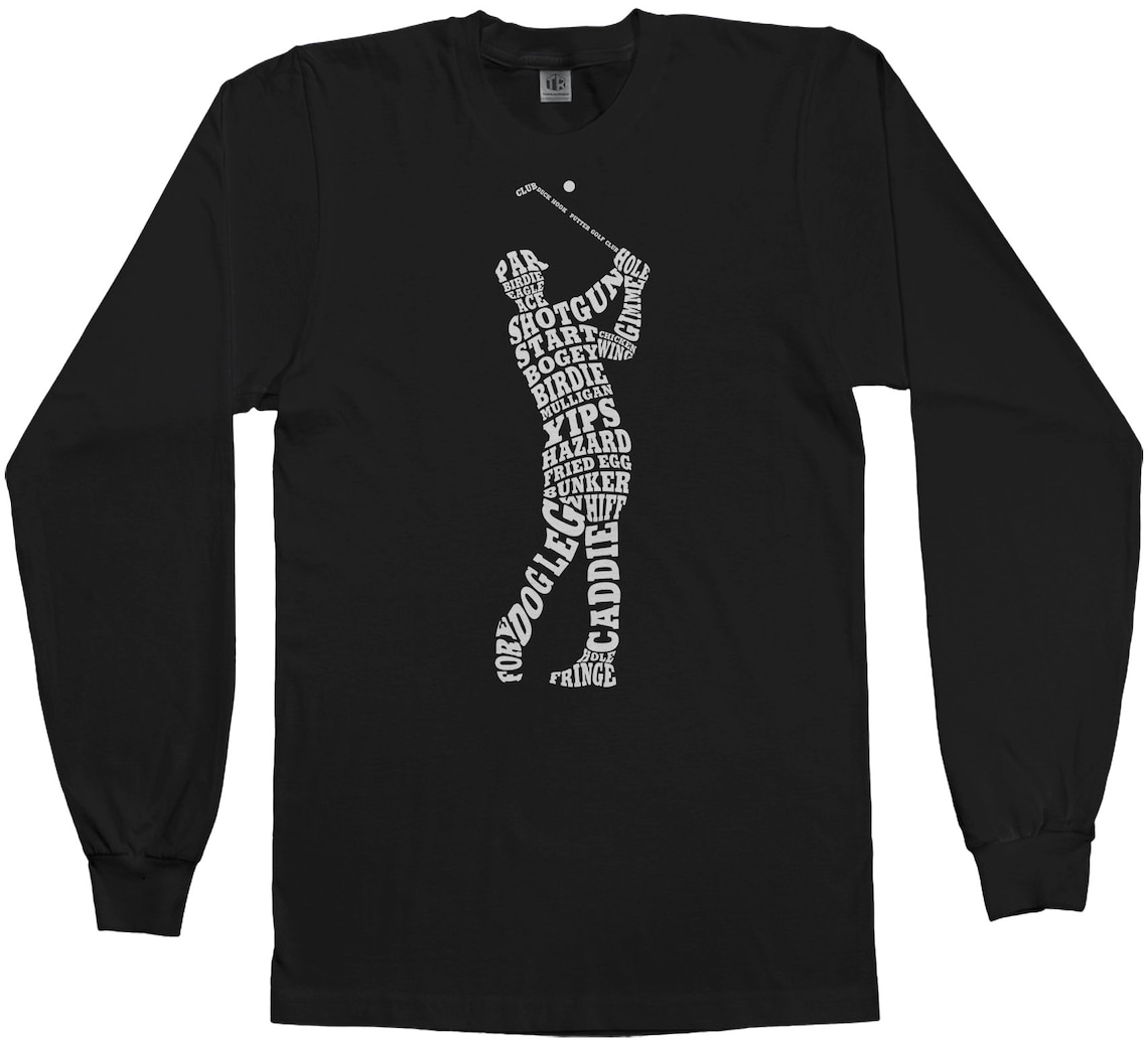 Men's Golf Player Typography - Men's Long Sleeve T-shirt - Short Sleeve ...