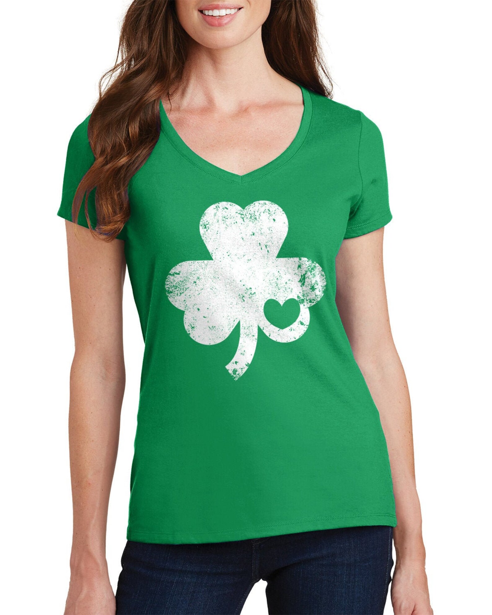 Vintage Shamrock With Heart Women's Short Sleeve - Etsy