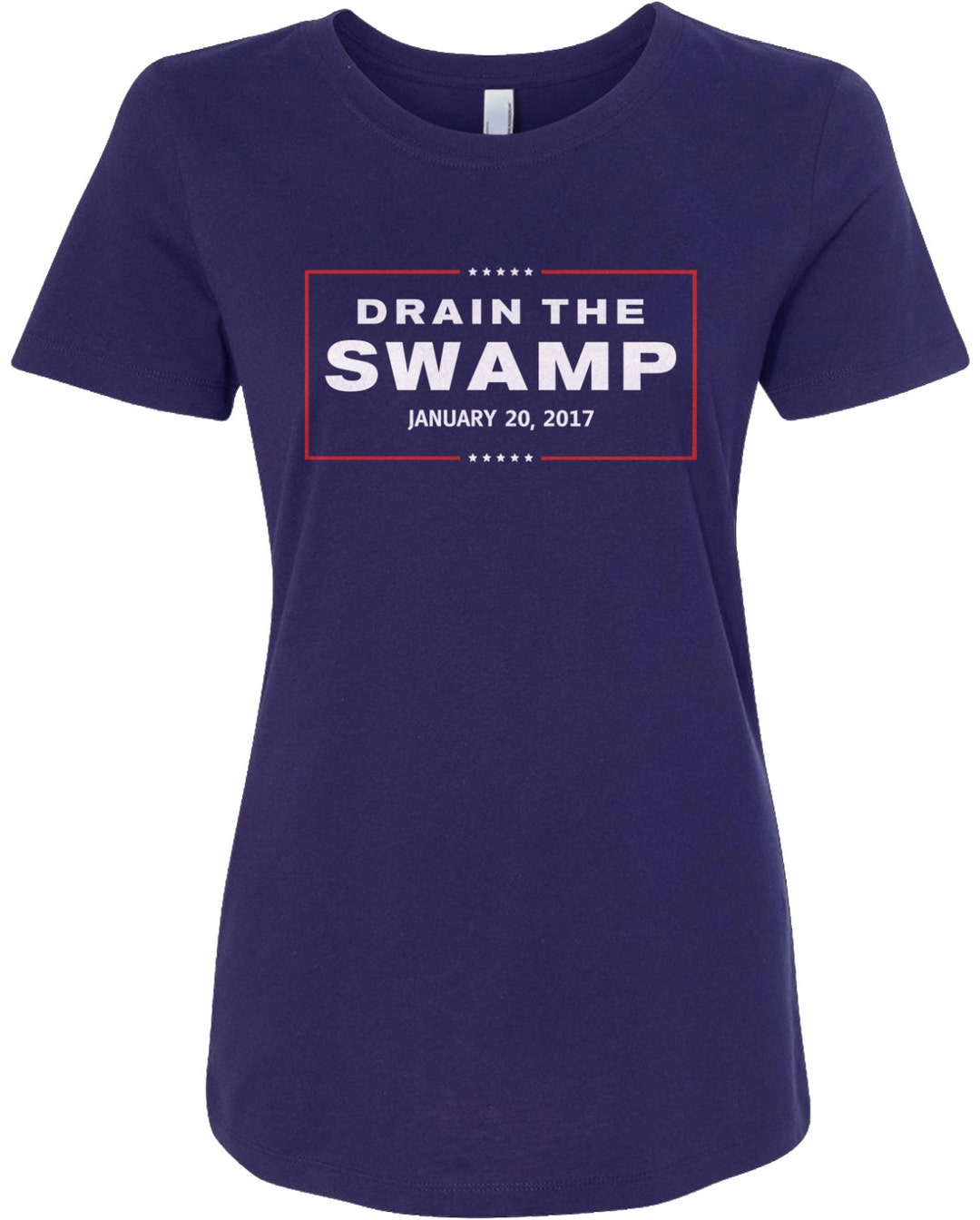 Drain the Swamp Donald Trump Presidential Inauguration Women's Fitted T ...