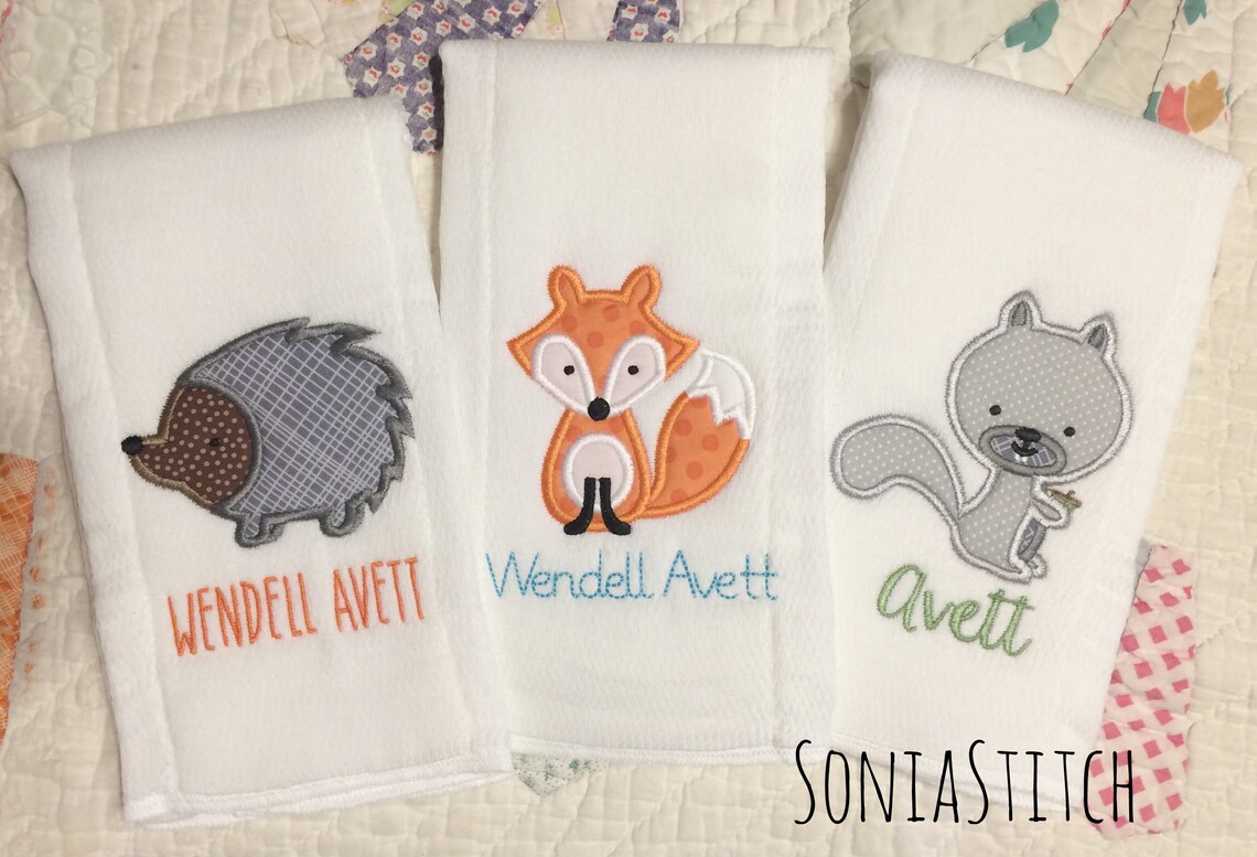 Burp Cloth Set Woodland Animal Burp Cloths I Can Bearly - Etsy