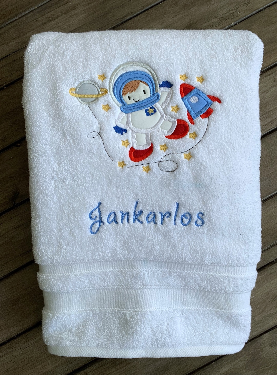 Personalized Kids Bath Towel Astronaut in Outer-space - Etsy