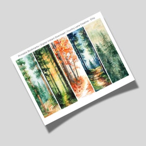 Printable Bookmarks, Landscape Bookmarks, Bookmark Set, Book Lover Gift ...