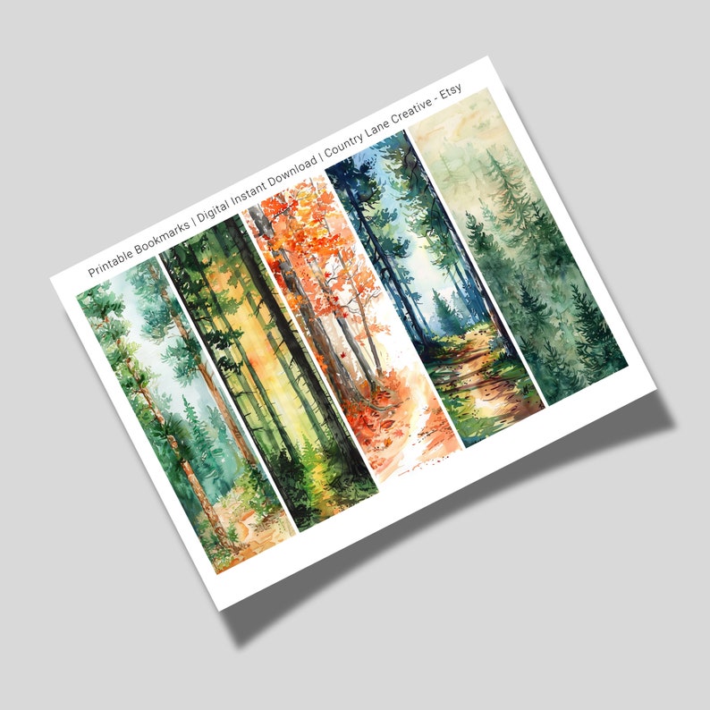 Printable Bookmarks, Landscape Bookmarks, Bookmark Set, Book Lover Gift ...