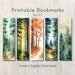 Printable Bookmarks, Landscape Bookmarks, Bookmark Set, Book Lover Gift ...