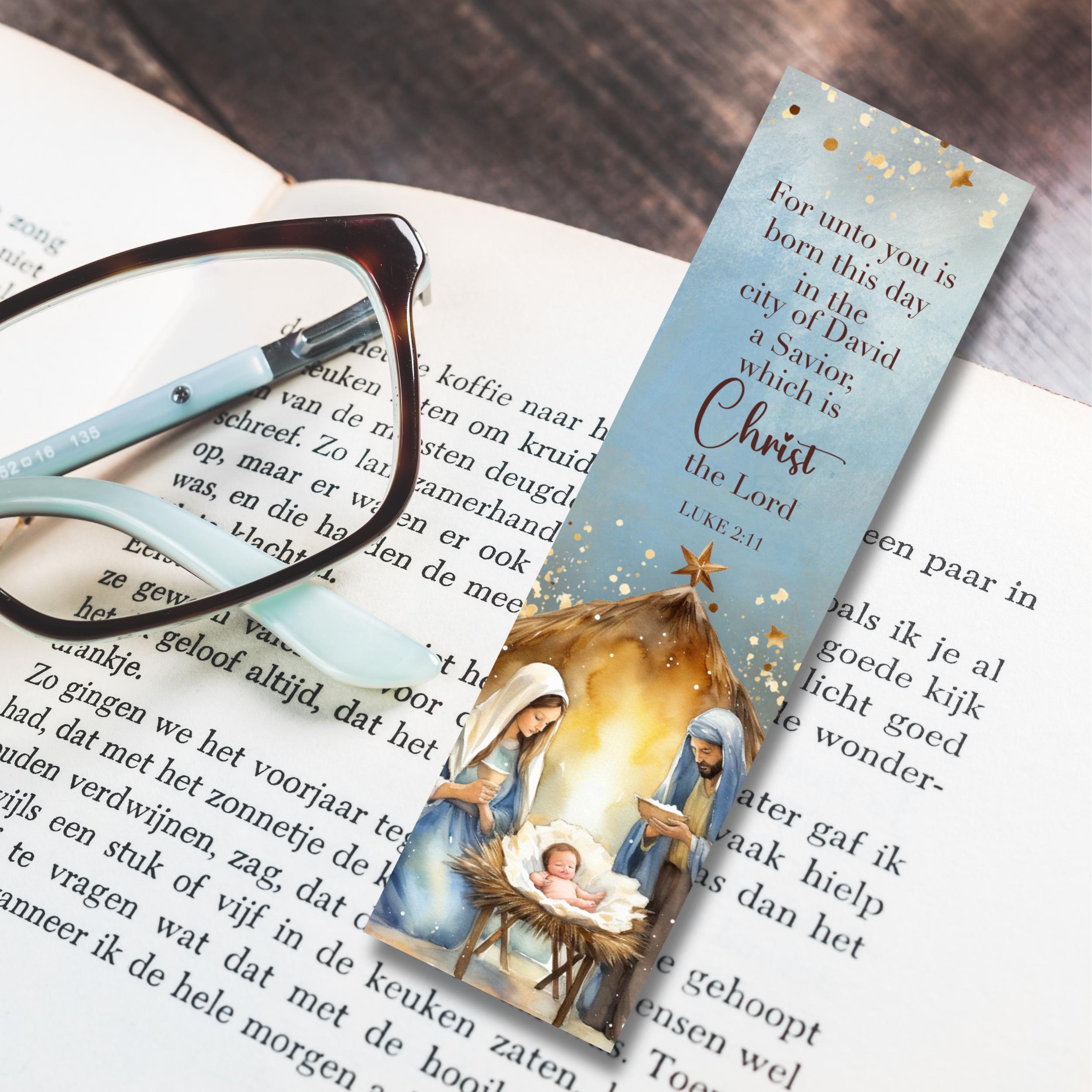 Nativity Bookmarks Printable: Christmas Bible Verse Gifts (digital ...